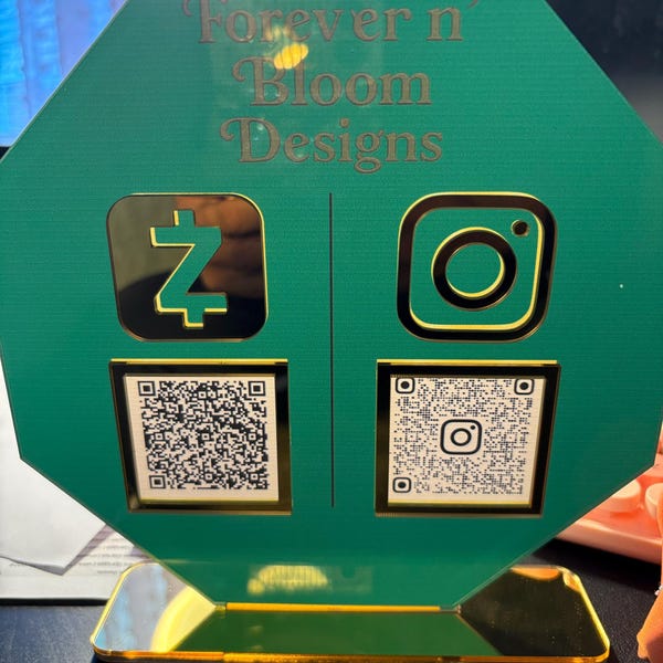 Custom QR Code Sign, Social Media QR Code Sign, QR Code Display Sign ...