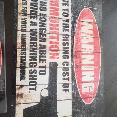 Funny Gun Sign No Trespassing Sign Metal Gun Sign 2nd Amendment Sign ...