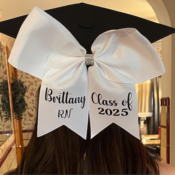 Custom Graduation Bow | Personalized Graduation Cap Bow | Graduation ...