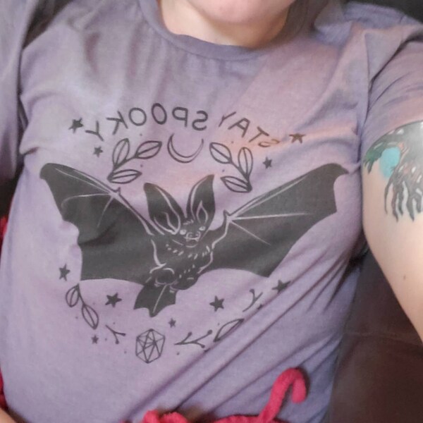 Cute Bat Spooky Shirt | Goth Shirts | Cute Spoopy Bats | Graphic Ringer ...