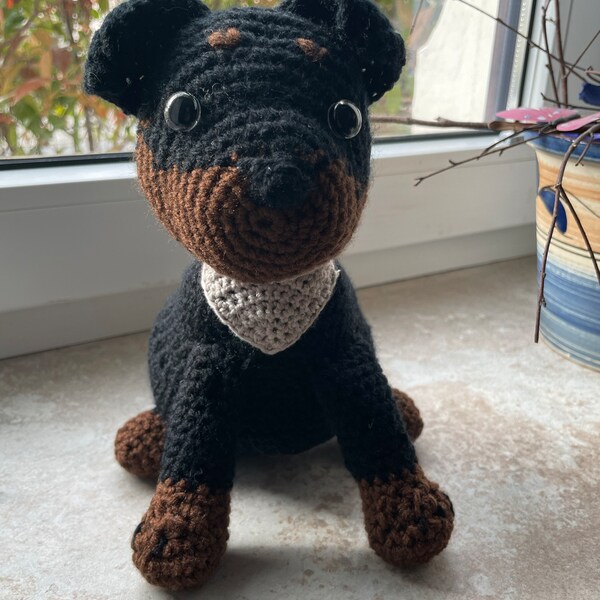 Crochet Pattern Dog/ Amigurumi Rottweiler Puppy Tutorial/ Stuffed Dog ...