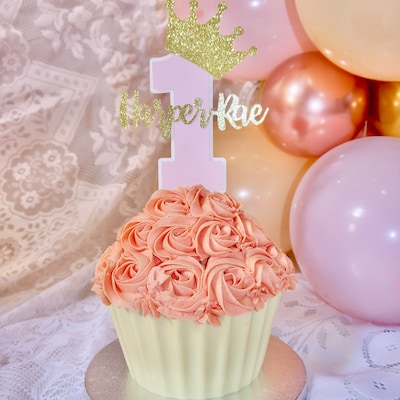 One Cake Topper, 1st Birthday Cake Topper, Custom Cake Topper, Girls ...