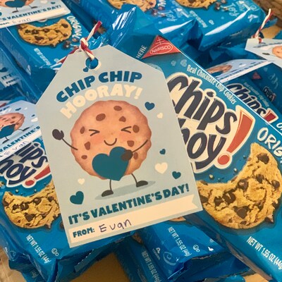 Kids Valentines Kids Valentine Cards Chip Hooray Cookie Valentine Tags ...