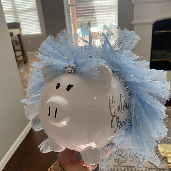 Personalized Light Pink Piggy Bank,pink Tutu,piggy Banks for Girls ...