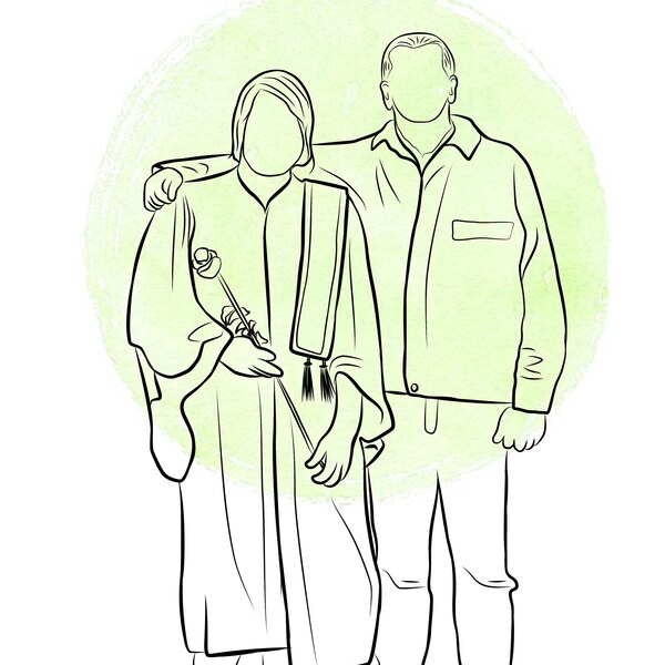 Custom Faceless Portrait, One Line Drawing, Outline Drawing, Gift for ...