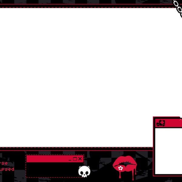 Emo Animated Stream Package PINK | Twitch Overlay | Black Custom Vtuber ...