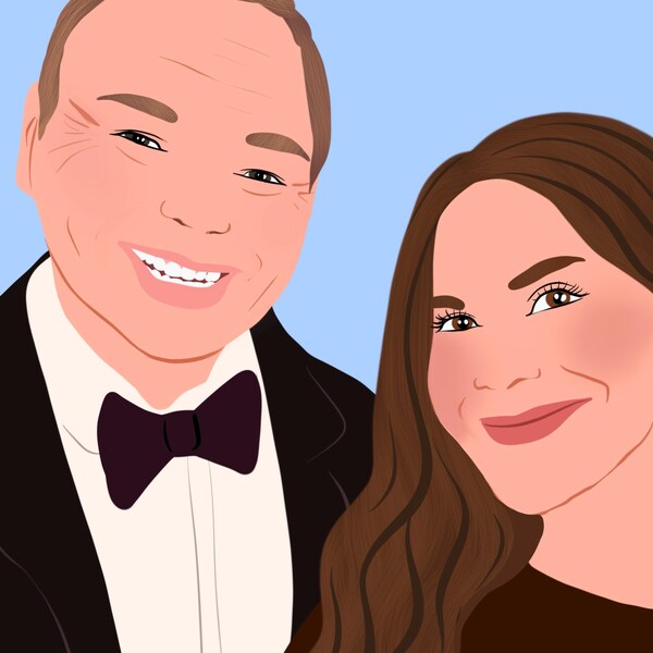 Custom Portrait. Cartoon Portrait From Photo. Custom Faceless Portrait ...