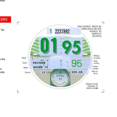1963 1977 Replica Road Tax Disc, Instant PDF Editable Template, for ...