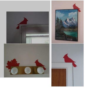 Red Cardinal Door Topper - Reversible Cardinal Door Decoration - Bird ...
