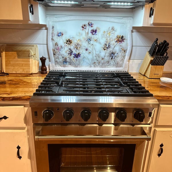Tempered Glass Back Splash-botanic Back Splash Tiles-stove Back Splash ...
