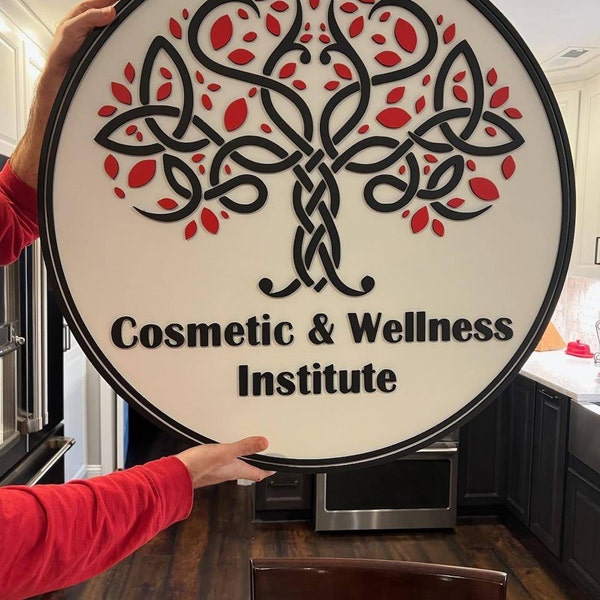 3D Round Logo Sign for Business | Interior Logo Sign | Lobby Sign | 3D ...