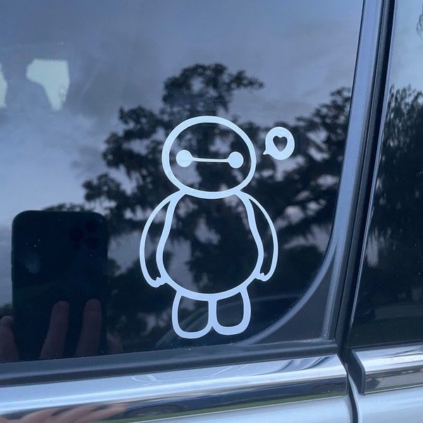 Baymax Decal /vinyl Decal/kids Room/ Yeti Decal/ Glass Block Decal/ Car ...