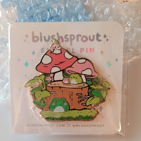Frog Mushroom Forest Enamel Pin | Kawaii Cottagecore Lapel Pin, Snail ...