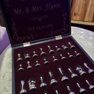 Custom Chess Set With Pieces Birthday Gift for Boyfriend Personalized ...