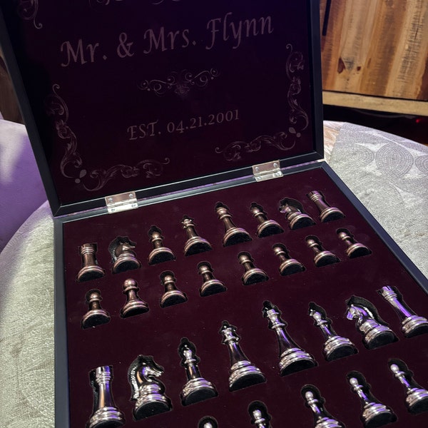 Personalized Chess Set - Engraved Chess Set - Custom Chess Board Gift ...