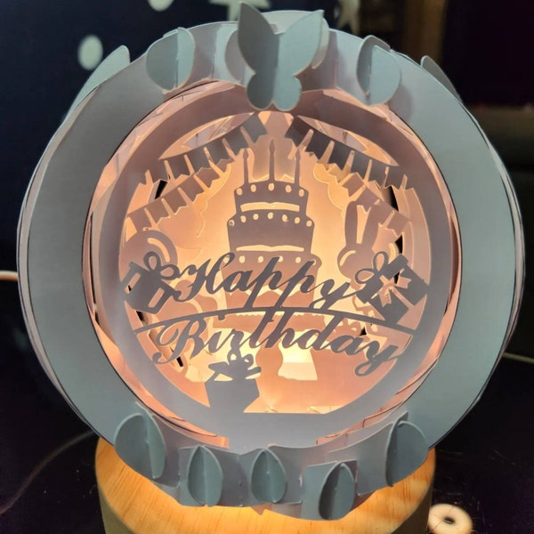 3D Birthday Popup Sphere Papercraft Template, Papercut SVG, Png Pdf ...