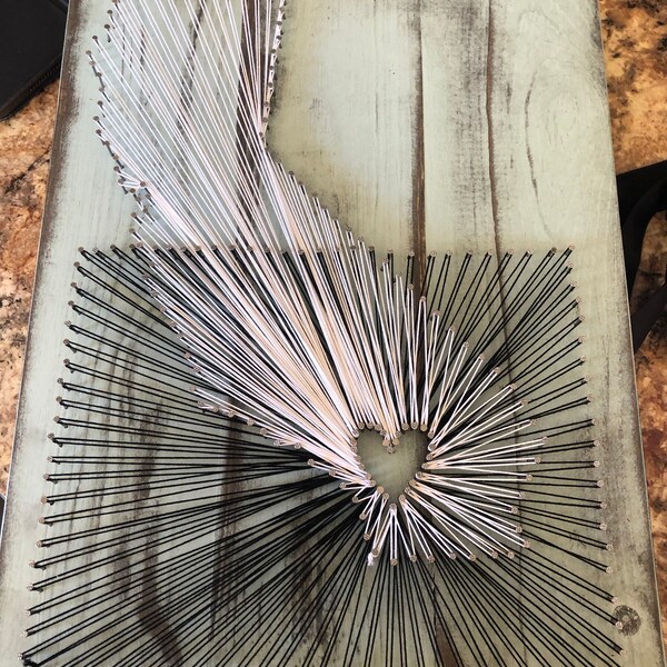 String Art Two State Wooden Sign, String Art Sign, Christmas Present ...