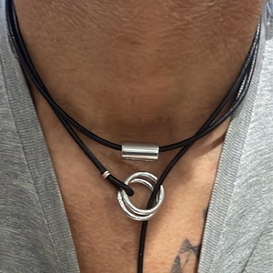 Necklace for Men. Leather Choker for Him, Modern and Original Choker ...