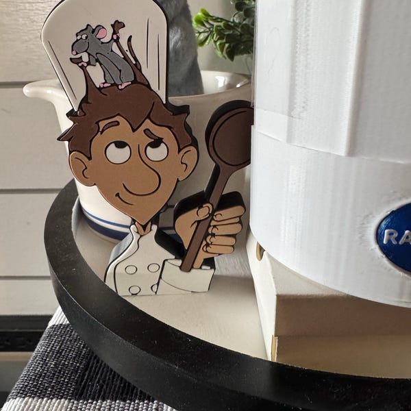 Chef Gusteau and Chef Remy Ratatouille Decoration, Mouse Chef 3D Print ...