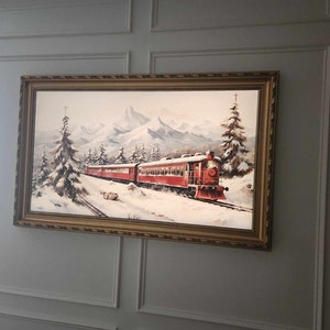 Christmas TV Frame Art, Santa Raiding a Reindeer Oil Painting ...