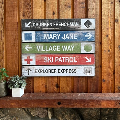 To the Beach Directional Rustic Wood Ski Sign Cottage Decor - Etsy