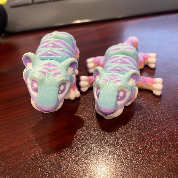 Rainbow Tiger | 3D Printed Articulating Flexi Fidget - Etsy