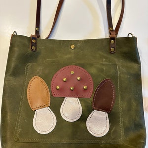 The Jade Slip Thru Tote Handmade Leather Tote Bag Green Leather ...