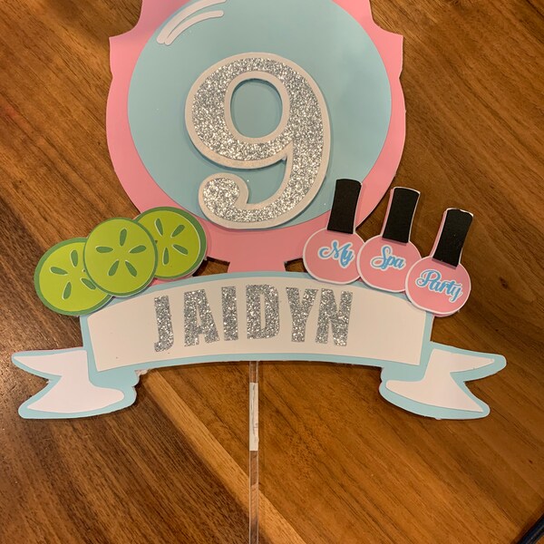Spa Party Cake Topper, Personalized Spa Cake Topper, Spa Party, Pamper ...