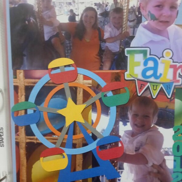 Handmade Paper Die Cut FERRIS WHEEL Fair Carnival Ride Park Paper ...