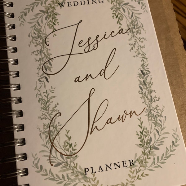 Custom Wedding Planner With Greenery, Personalized With Names, Bride to ...