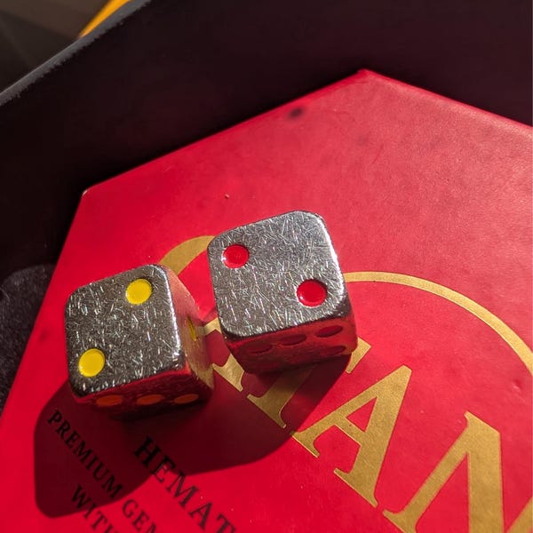 Metal D6 Dice Silver / Colored Pips 15mm Six Sided Die | Tabletop RPG ...