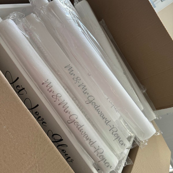 Personalised Wedding Foam Glow Stick Wooden CRATE Glow Sticks Wedding ...