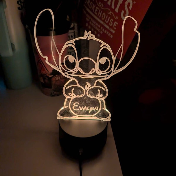 Personalised Stitch Night Light | Children's Light | Kids Bedroom ...