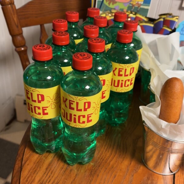 Kelp Juice Under the Sea Luau Drink Bottle Labels Printable Instant Download Birthday Party - Etsy