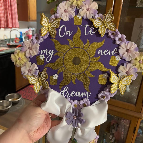 Purple & Lilac Themed Grad Cap Topper, Grad Cap Topper, Purple and ...