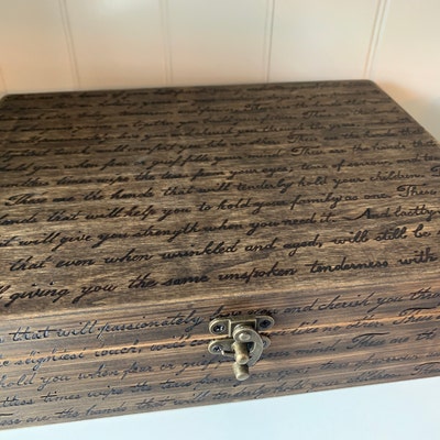 Medium Keepsake Memory Box 8x6 Custom Text Wedding Box, Personalized ...