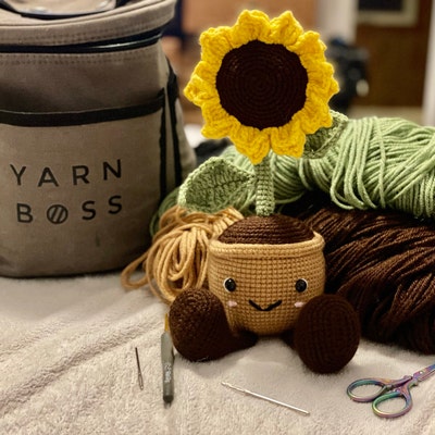 Crochet Sunflower in a Pot PATTERN Amigurumi Crochet - Etsy