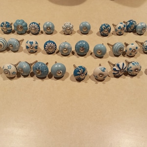 Red and White Assorted Ceramic Knobs Hand Painted Ceramic Door | Etsy