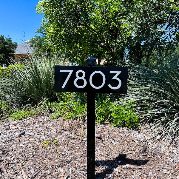 Modern Address Sign, 4 Inch Floating Number Address Sign, Horizontal ...
