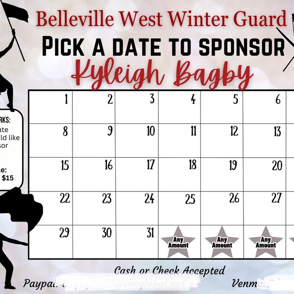 EDITABLE Color Guard Template, Pick a Date to Donate, Fundraiser, Pay ...