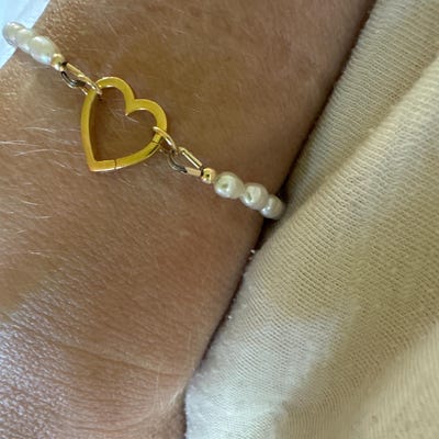 RARE Heart Shaped Pink Mango Calcite Bracelet Soft Pink Calcite ...