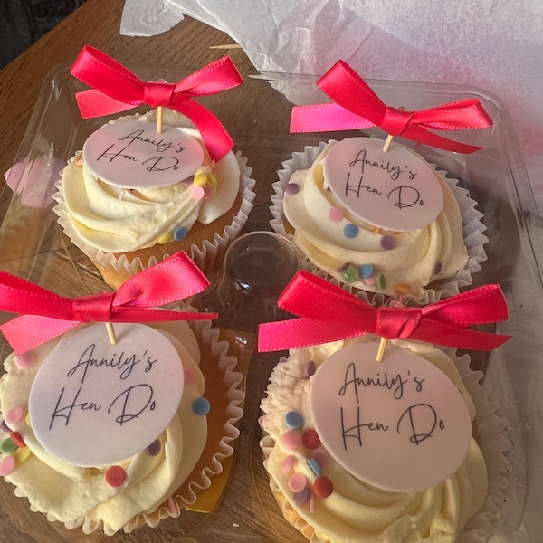 Personalised Hen Do Cocktail Toppers / Birthday Drink Wafers / Custom ...