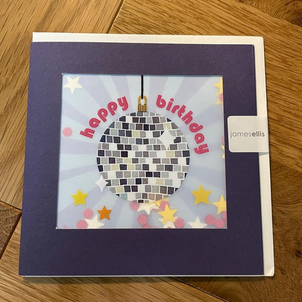 Gold Space Hopper Mini Birthday Card by James Ellis - Etsy