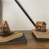 DIY Miniature Scandinavian House Kit, Modern A-frame Micro Dollhouse ...