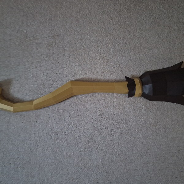 Witch's Broom Papercraft 3D DIY Low Poly Paper Crafts Halloween Wall ...