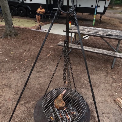 Heavy Duty, Hand Forged, Fire Pit Stake Grill - Etsy