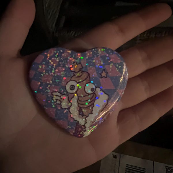 The Amazing Digital Circus Holographic Heart Pins!! Pomni, Caine ...