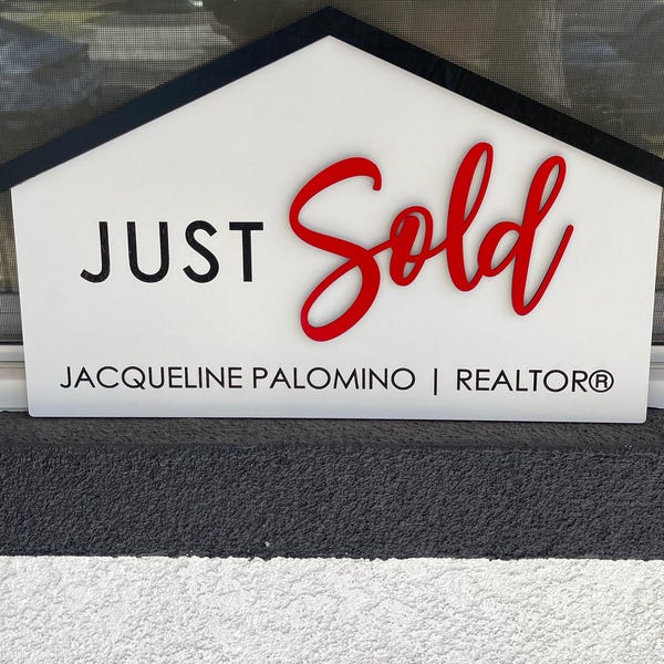 Personalized House Just Sold Sign, Realtor Sign, Real Estate Agent Sign ...