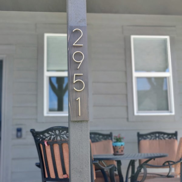 Gold House Number Sign, Vertical Address Plaque, New Home Gift ...