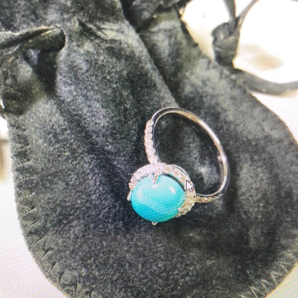 Sleeping Beauty Turquoise Engagement Ring – Genuine Large Oval ...
